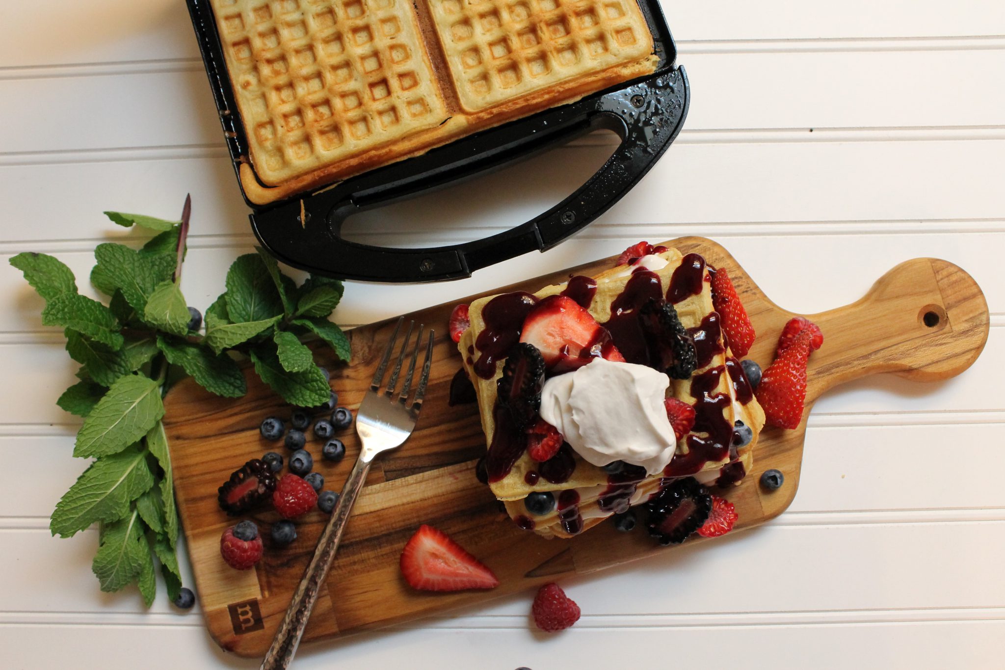Gluten Free Mixed Berry Waffles with Coconut Whipped Cream - Eat Figs ...