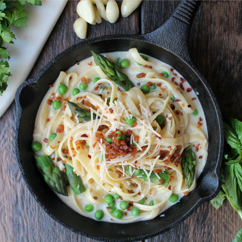 Spring Pasta with Chardonnay Lemon Butter Sauce - Eat Figs, Not Pigs
