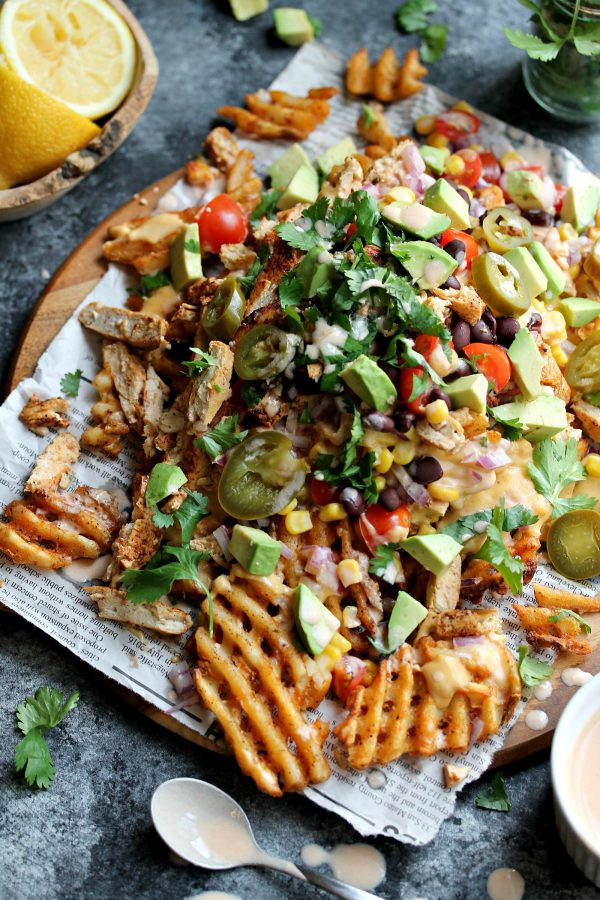 Loaded Chipotle Chick'n Fries - Eat Figs, Not Pigs