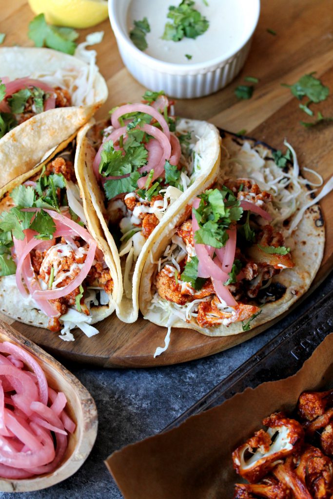 Chipotle Maple Cauliflower Tacos - Eat Figs, Not Pigs
