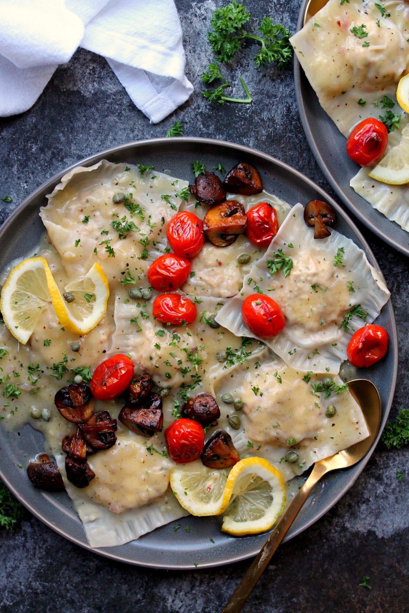Vegan Chick'n Piccata Ravioli - Eat Figs, Not Pigs