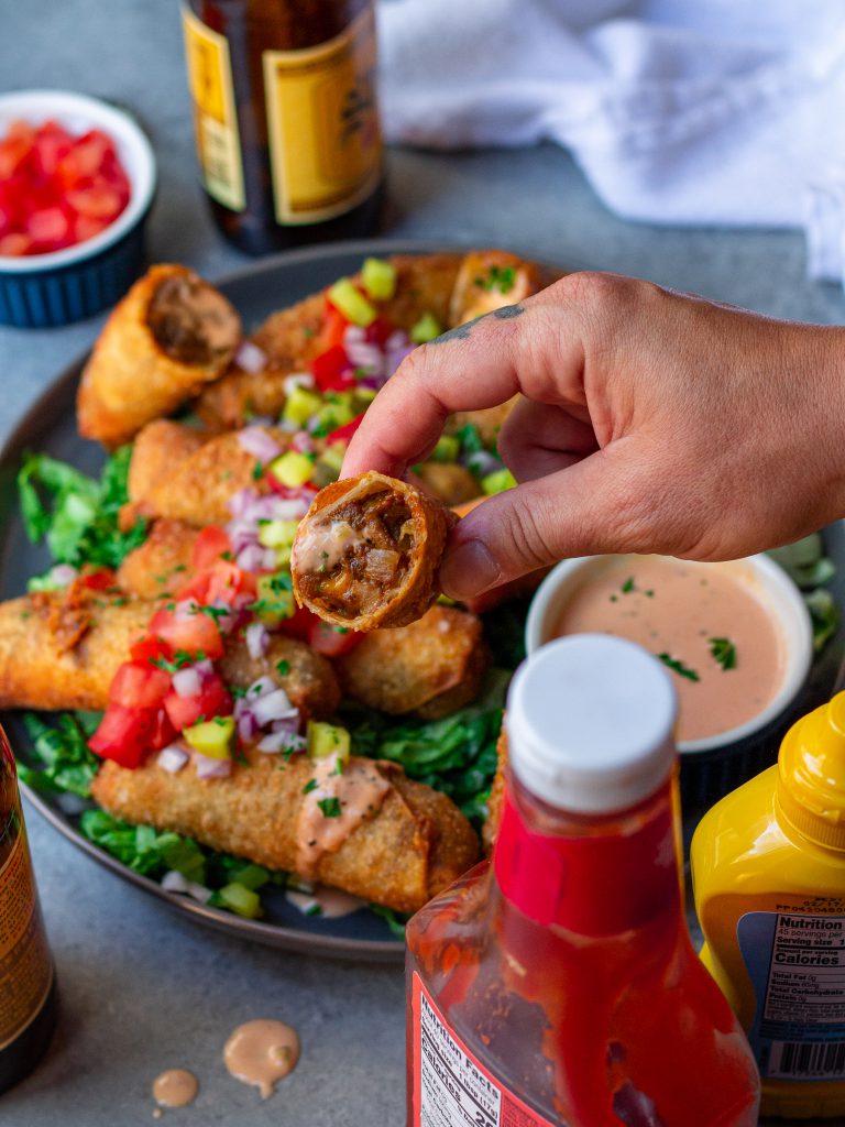Cheeseburger Spring Rolls (Cheesecake Factory Copycat) - Eat Figs, Not Pigs