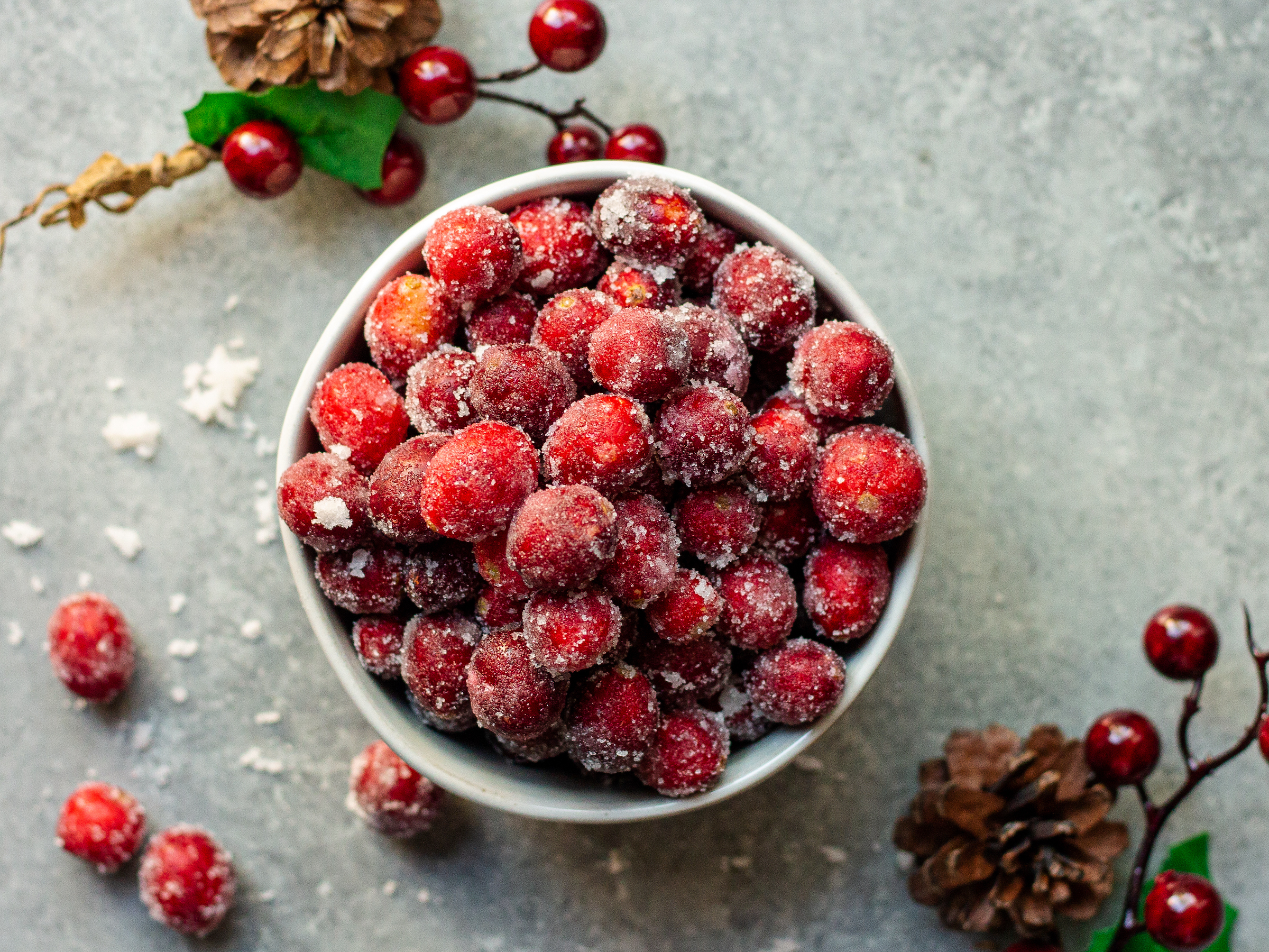Boozy Apple Whiskey Sugared Cranberries - Eat Figs, Not Pigs