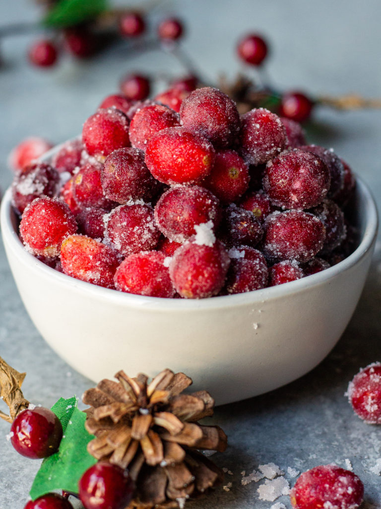 Boozy Apple Whiskey Sugared Cranberries - Eat Figs, Not Pigs