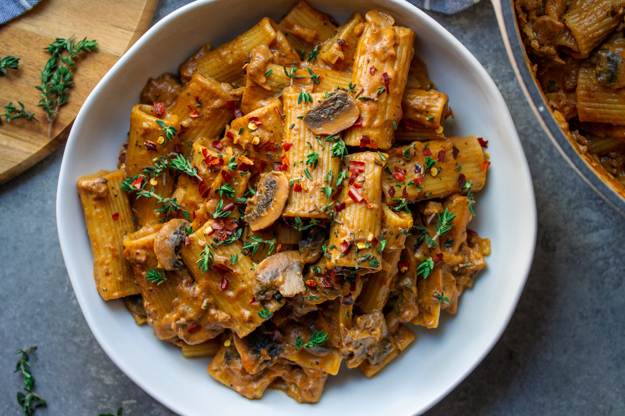 Soy Chorizo Mushroom Marsala Pasta - Eat Figs, Not Pigs