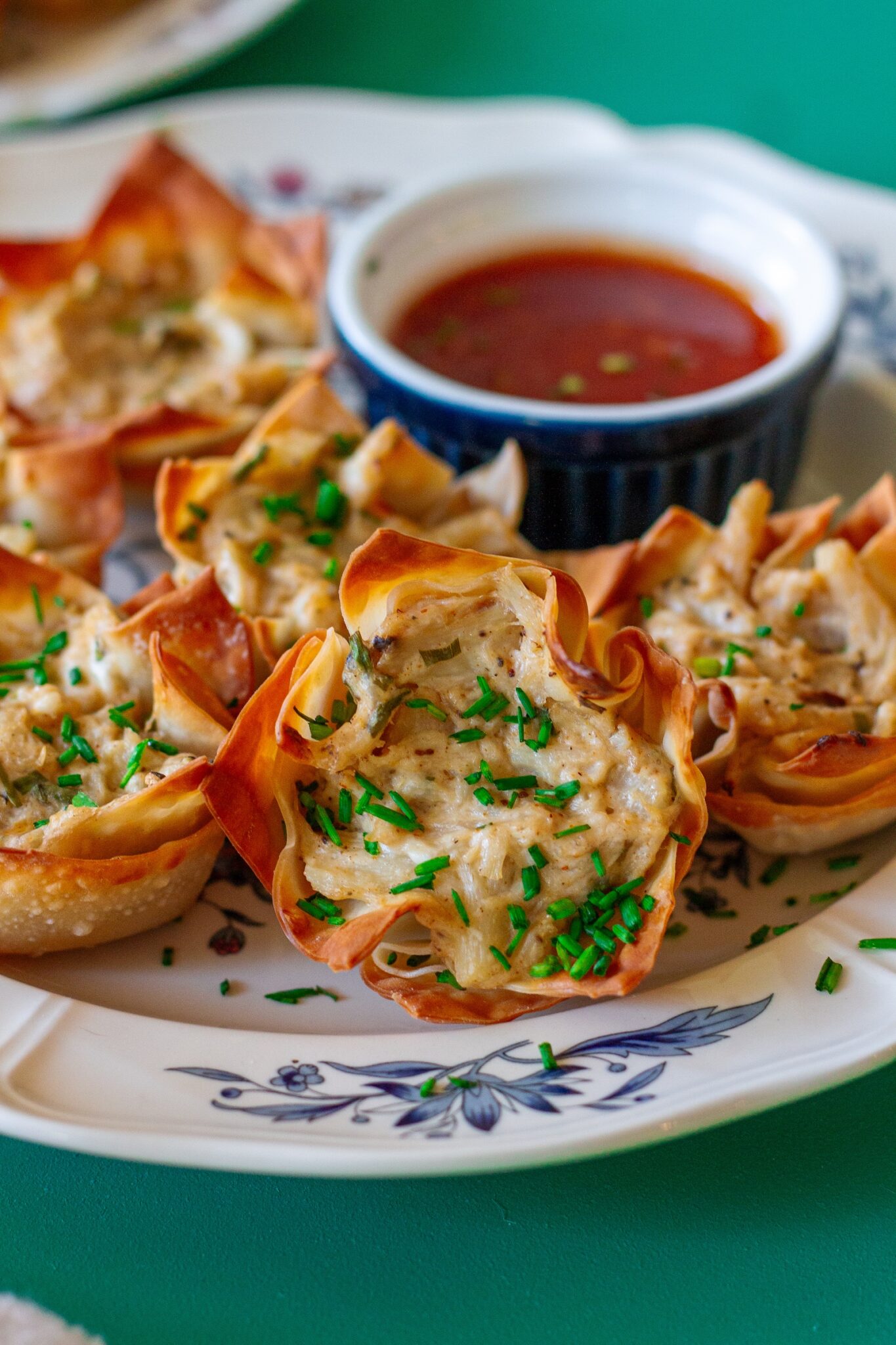 Vegan Crab Rangoon Wonton Cups - Eat Figs, Not Pigs