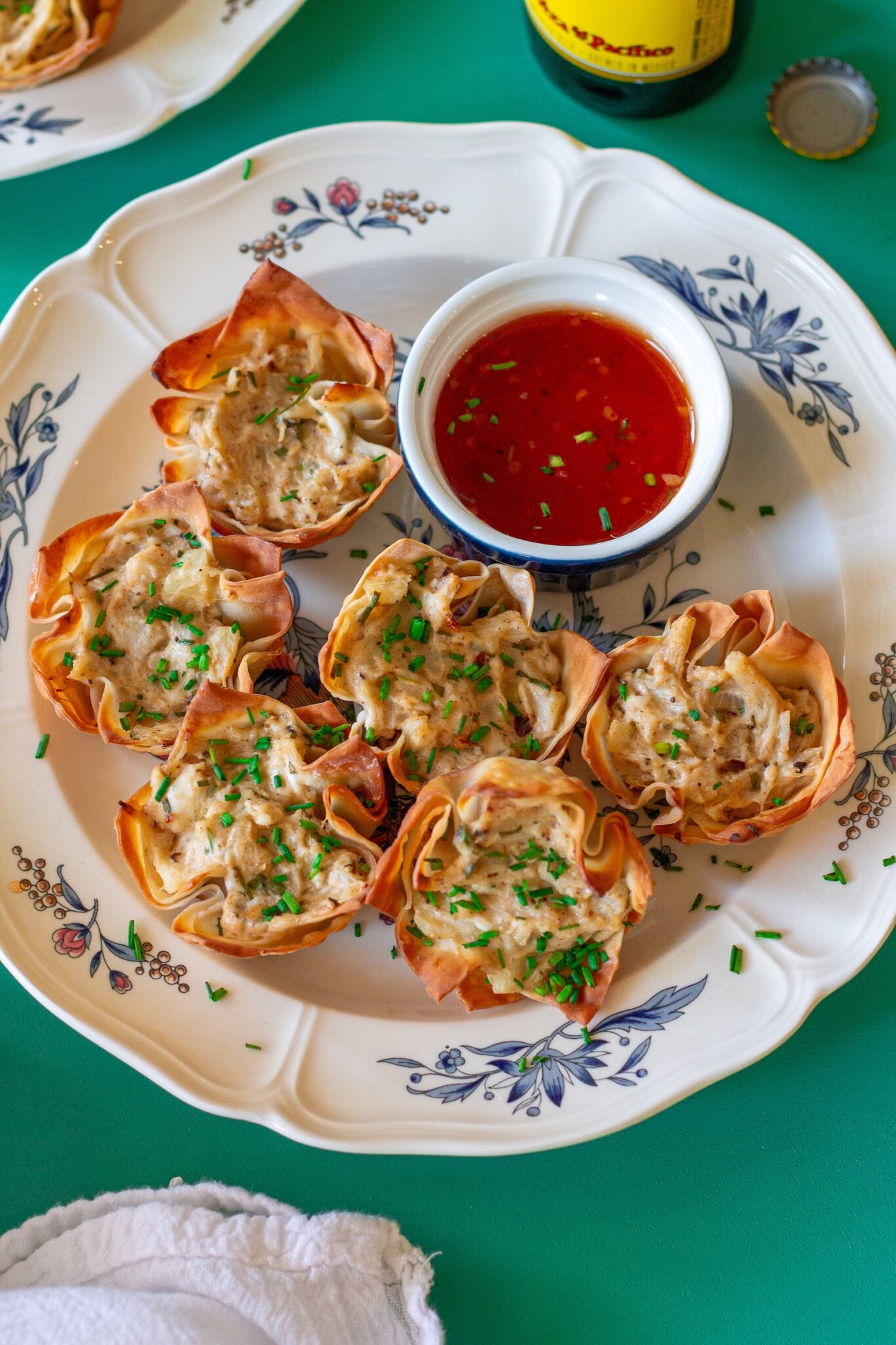 Vegan Crab Rangoon Wonton Cups - Eat Figs, Not Pigs