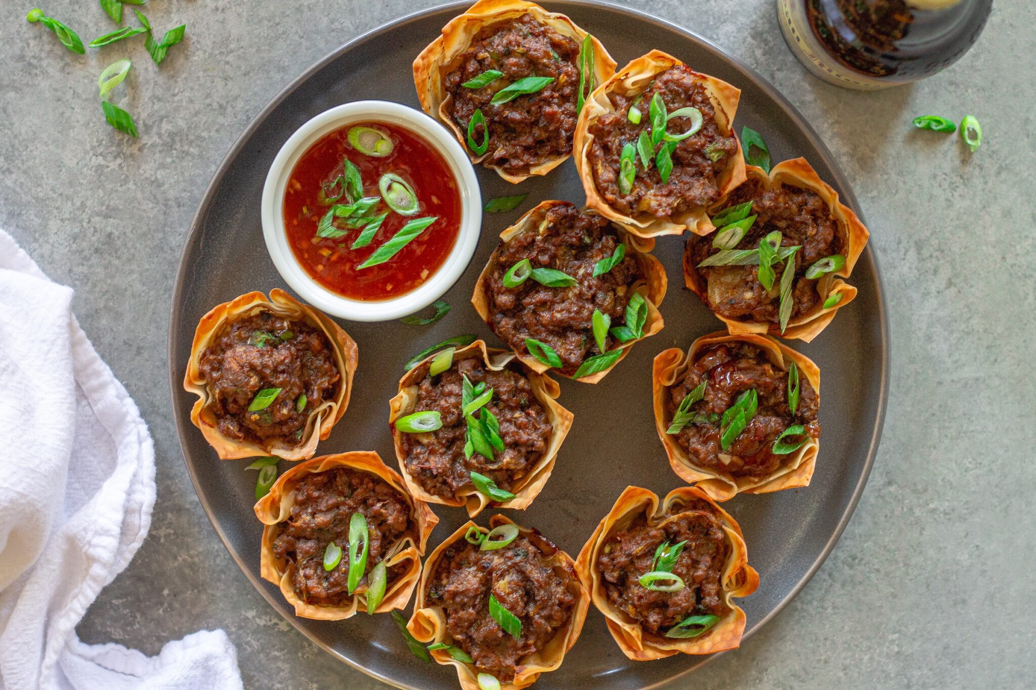 Vegan Lumpia Wonton Cups - Eat Figs, Not Pigs