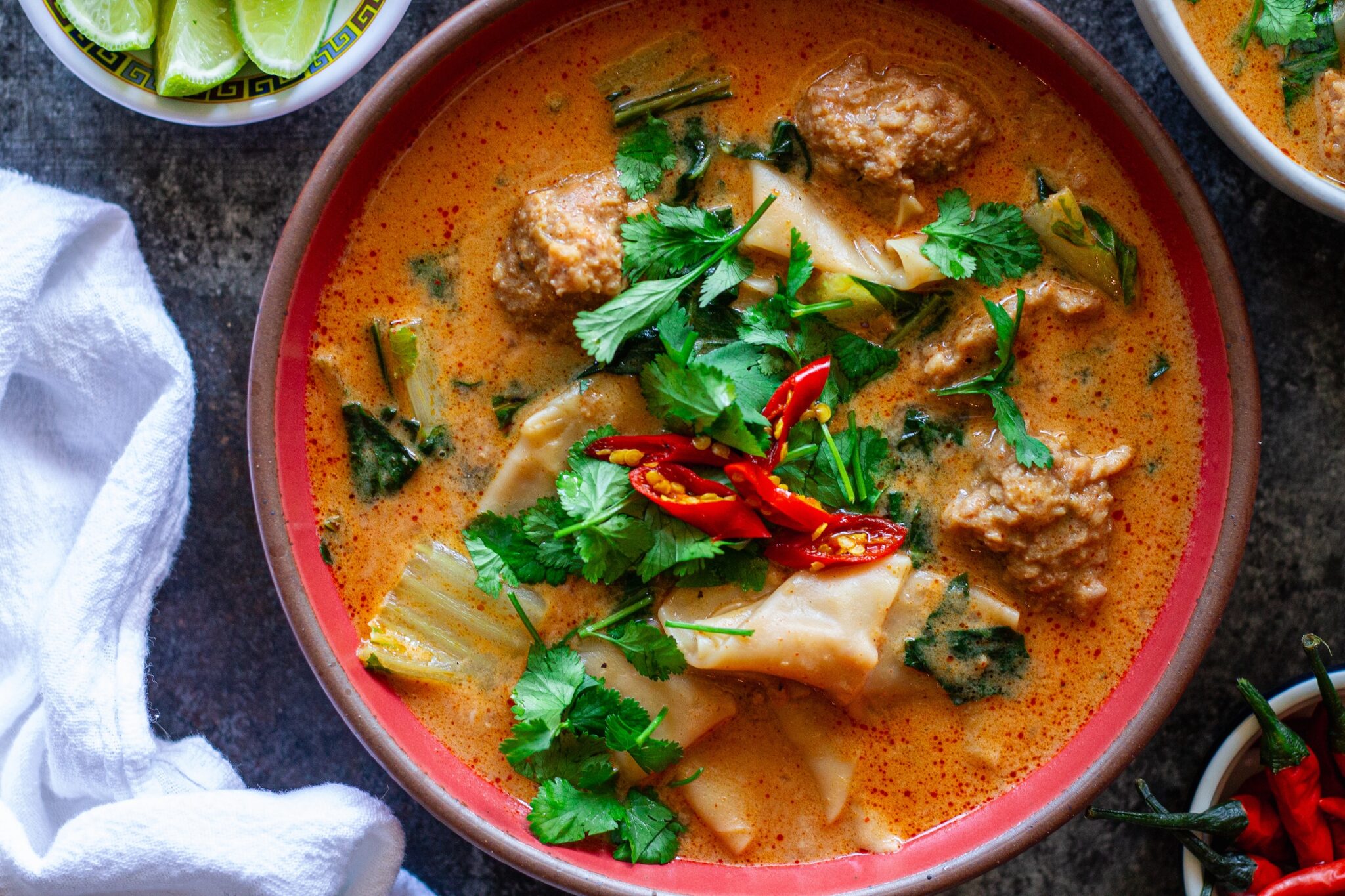 Deconstructed Curry Wonton Soup - Eat Figs, Not Pigs
