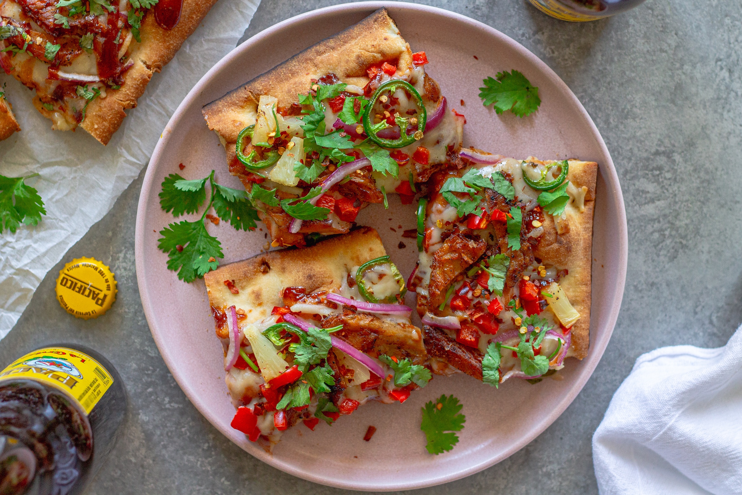 Grilled BBQ Chicken Flatbread (Vegan) - Eat Figs, Not Pigs